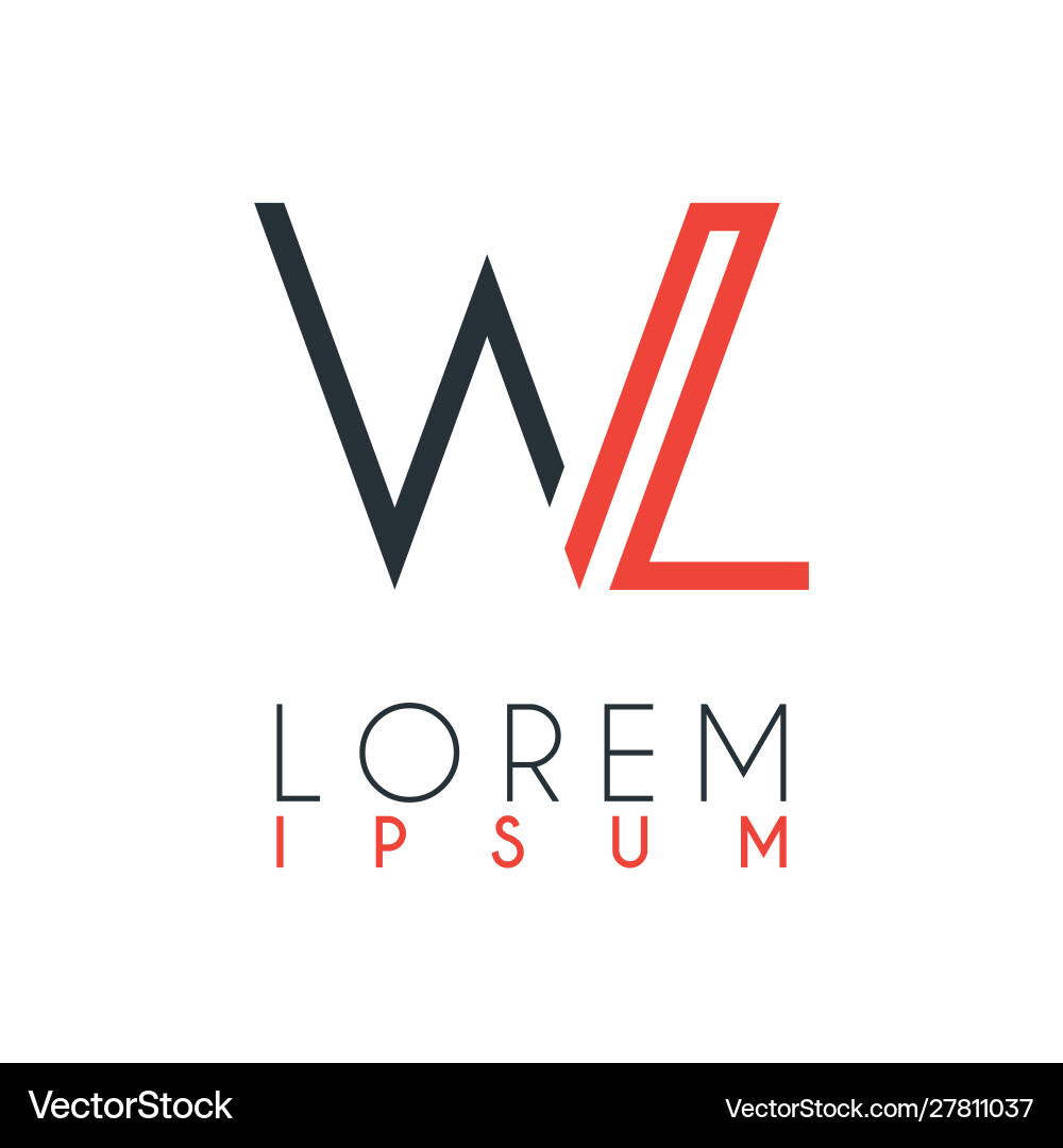 Logo between letter w and letter l or wl Vector Image