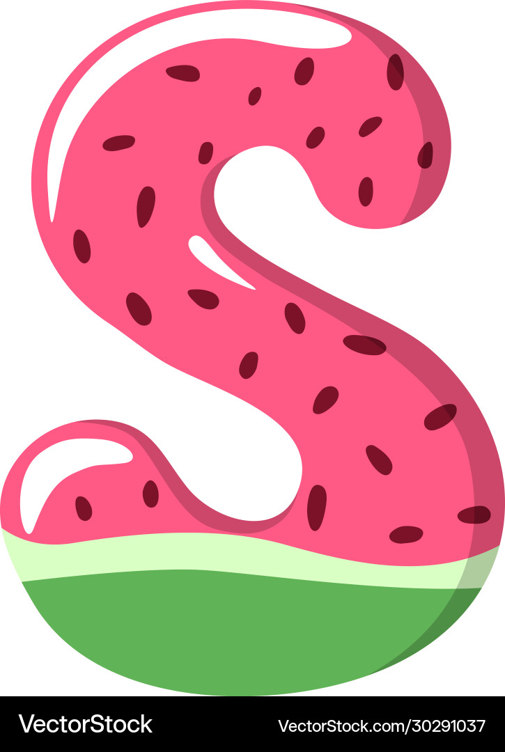Watermelon alphabet sign on white background Vector Image