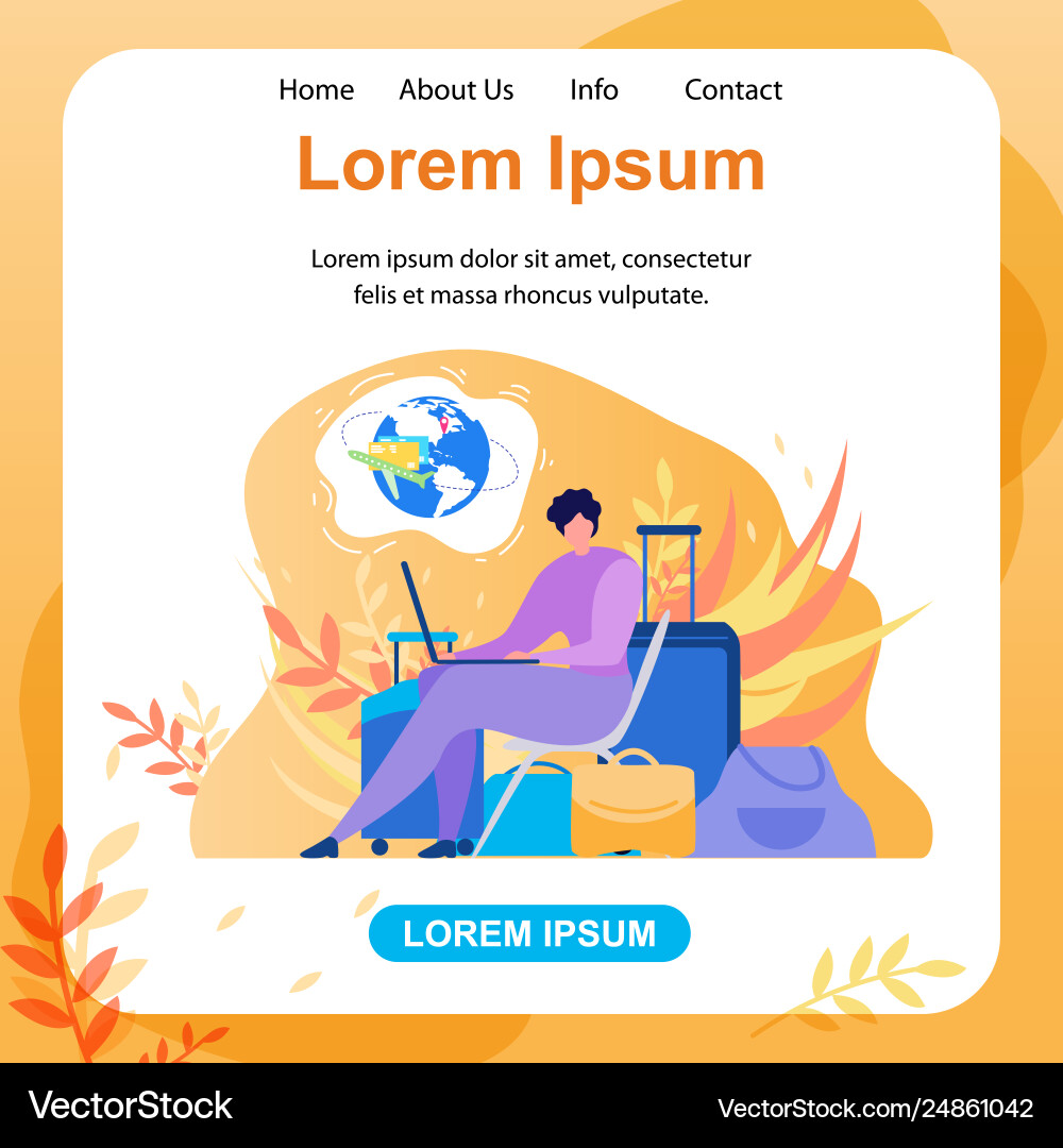 Booking airline tickets service website Royalty Free Vector