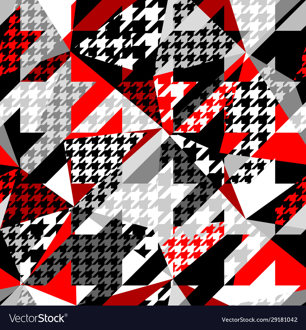 Classic hounds-tooth pattern in a patchwork Vector Image