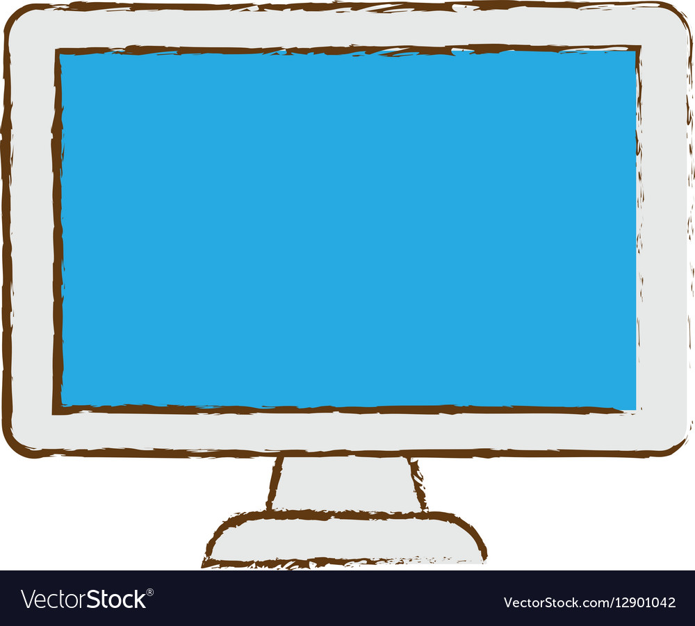 Computer frontview icon image Royalty Free Vector Image