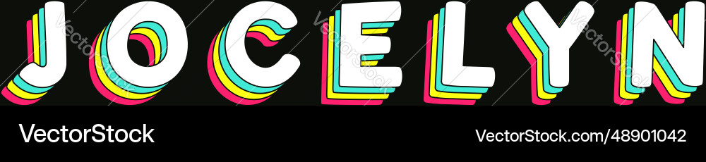 Jocelyn - retro rainbow typography faded style Vector Image