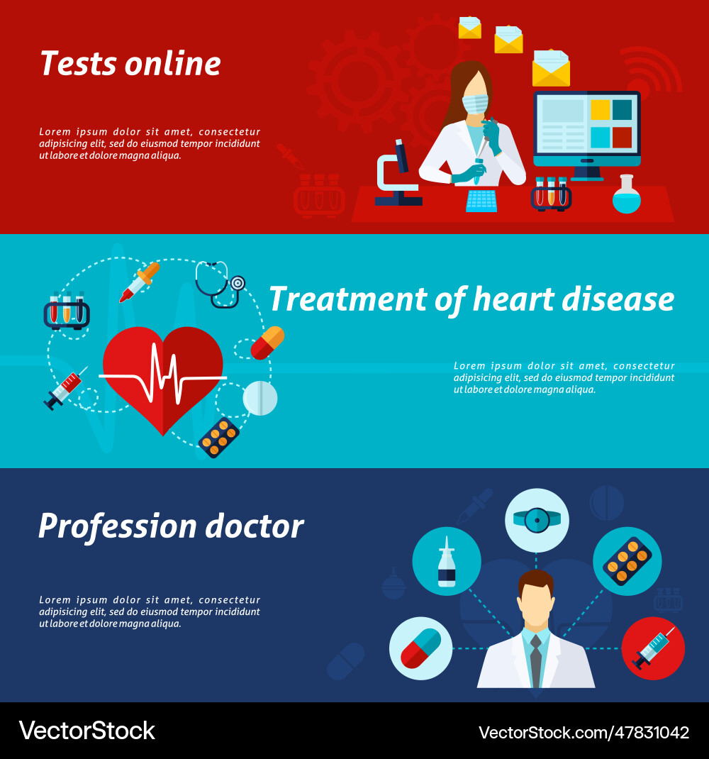 Medical banner set banner set Royalty Free Vector Image