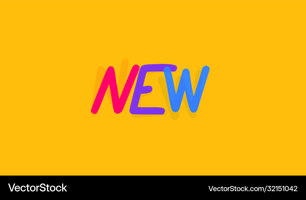 New letters hand drawn word icon multicolored fun Vector Image