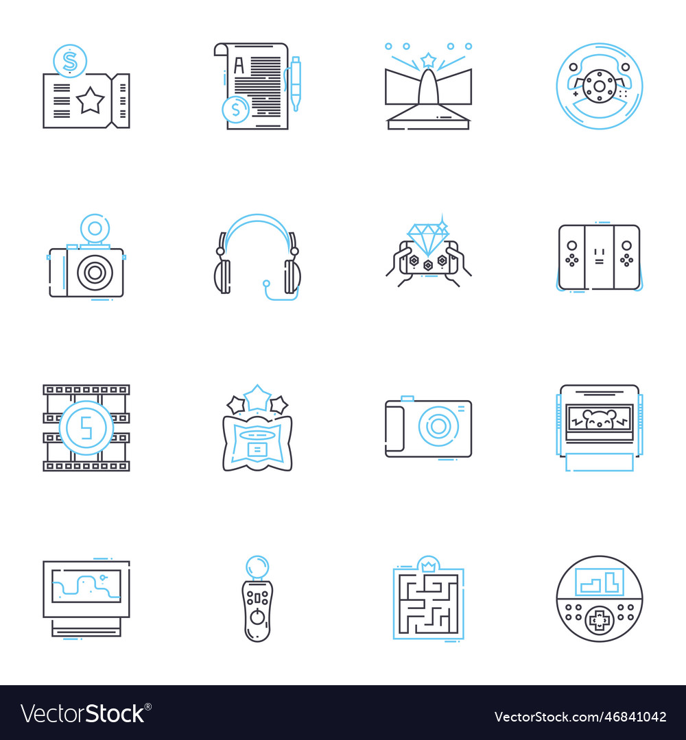 Web development agency linear icons set Royalty Free Vector
