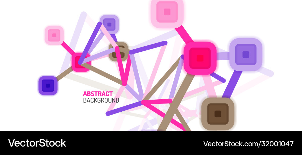 Abstract square dot connections flat style Vector Image