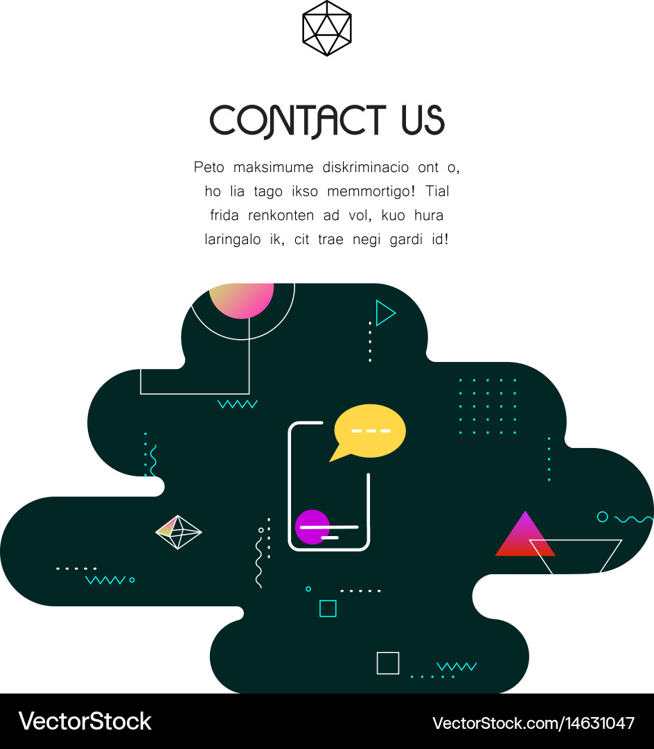 Banner template with contact us icon and text Vector Image