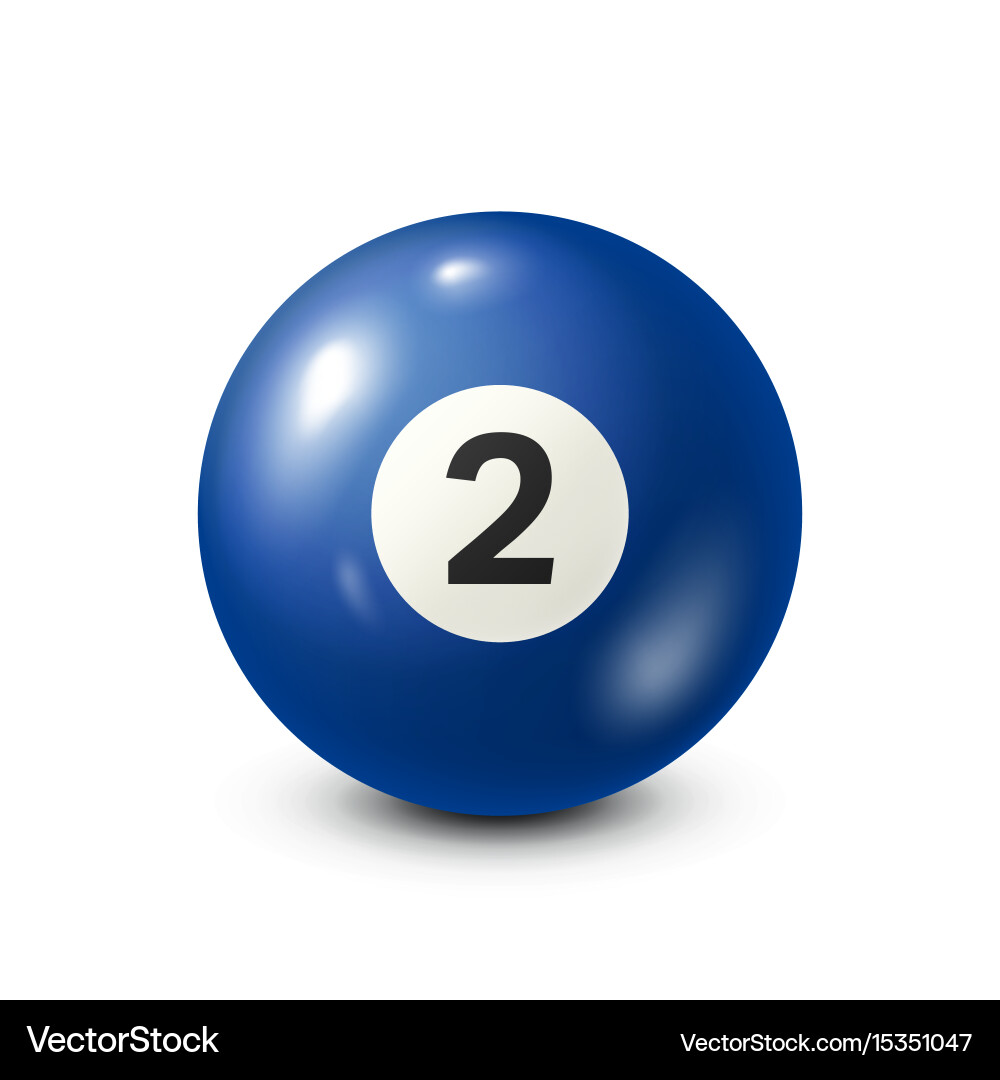 Billiardblue pool ball with number 2snooker Vector Image