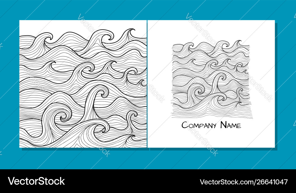 Book cover design sea waves background Royalty Free Vector