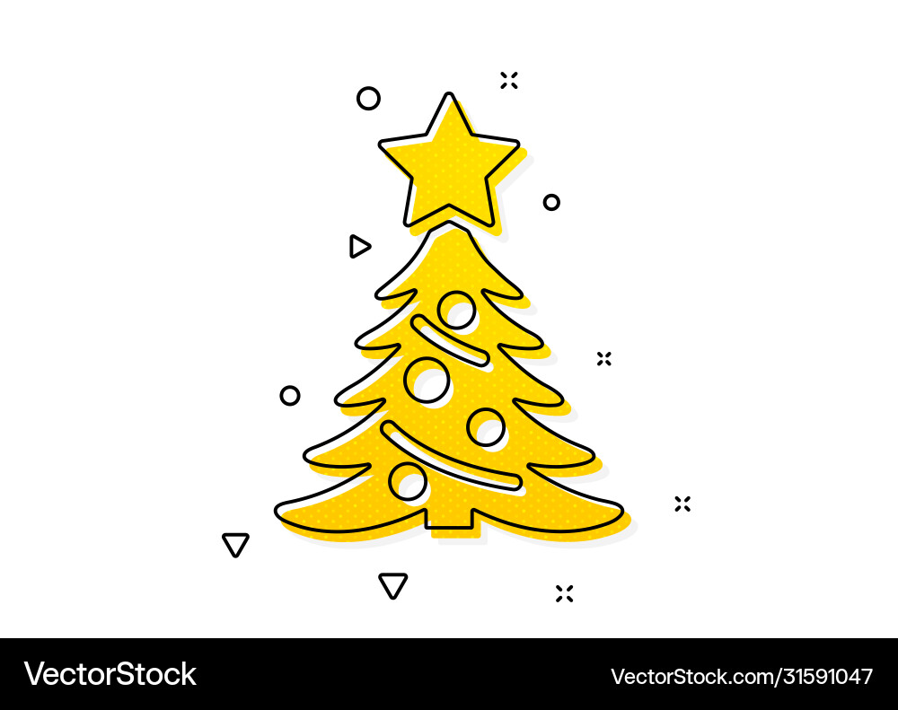 Christmas tree present icon new year spruce sign Vector Image
