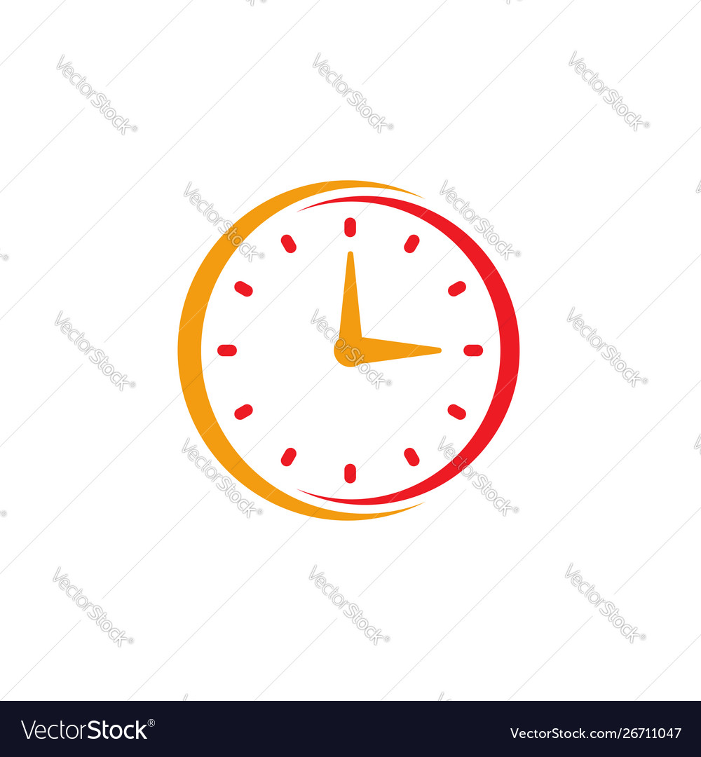 Clock icon flat design element watch Royalty Free Vector
