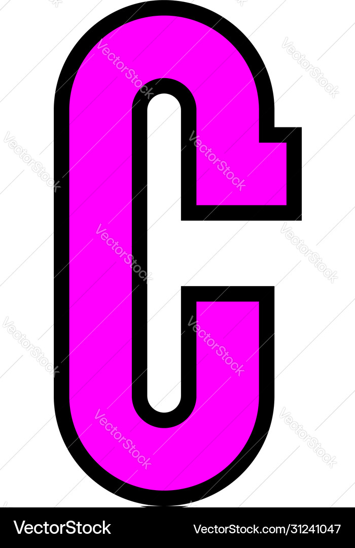 Colored font alphabet in simple style letter Vector Image