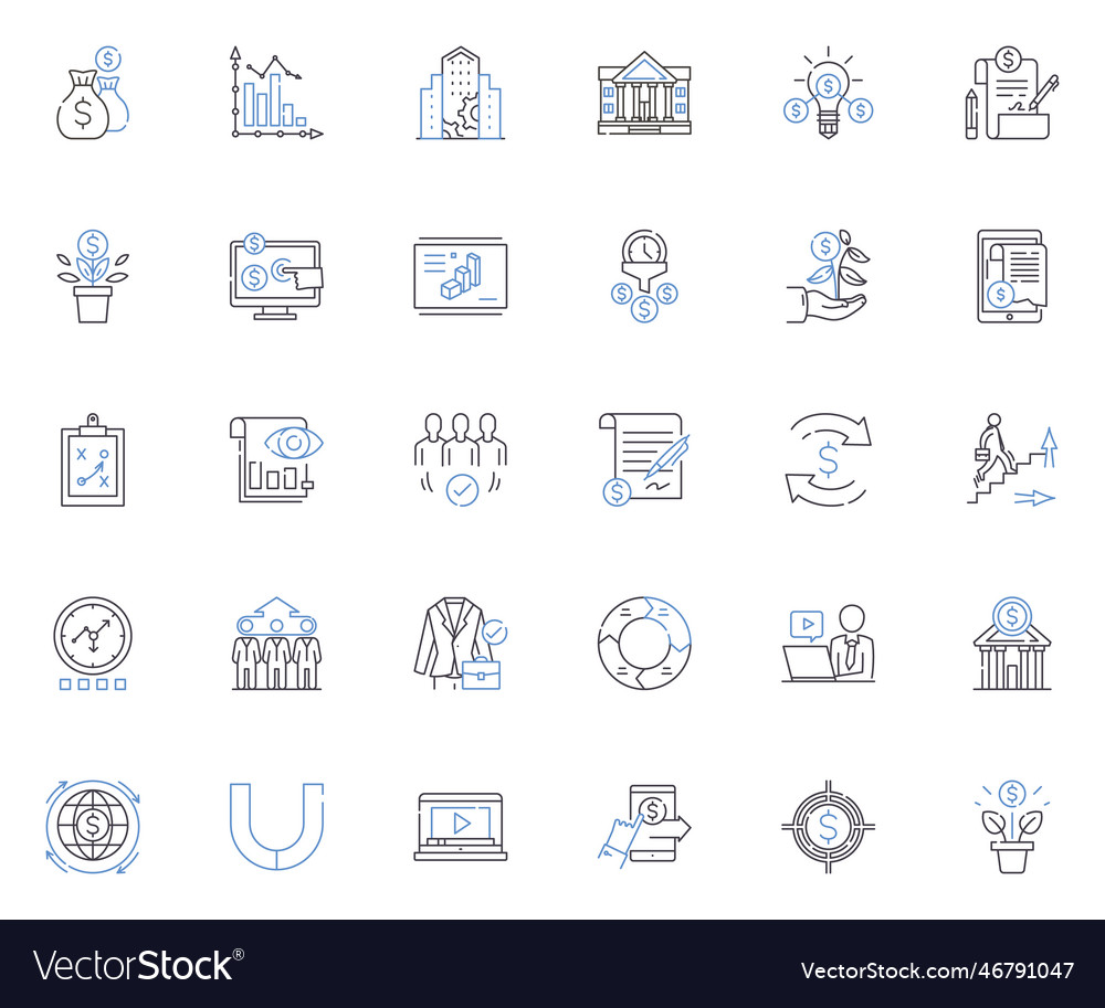 Commerce concept line icons collection Royalty Free Vector