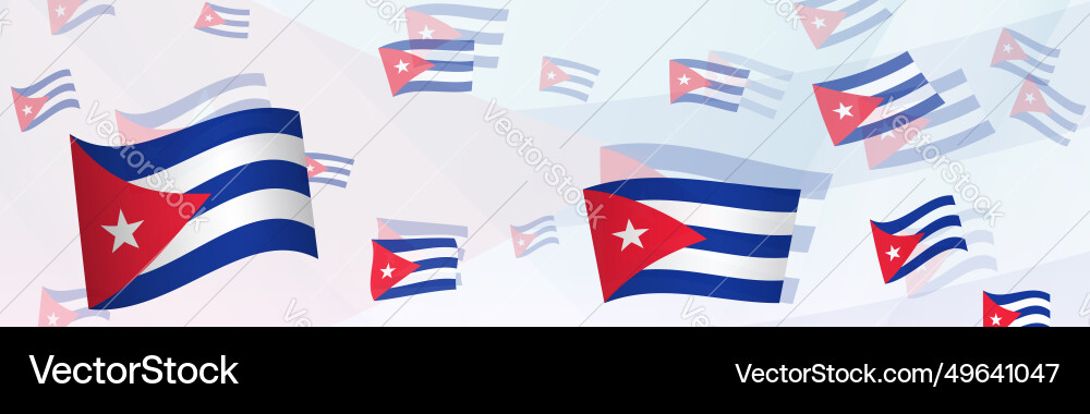 Cuba flag-themed abstract design on a banner Vector Image