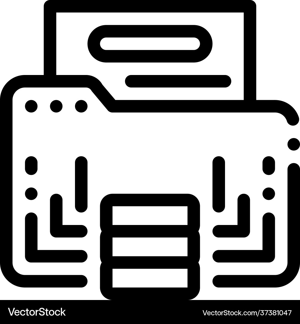 Digital machine learning line icon Royalty Free Vector Image