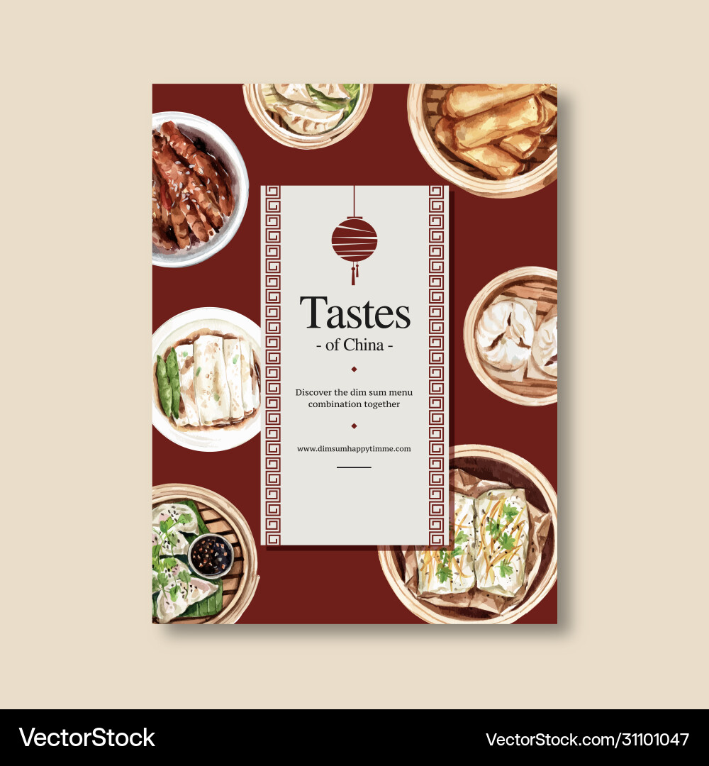 Dim Sum Poster Design With Spring Roll Dumpling Vector, 46% OFF