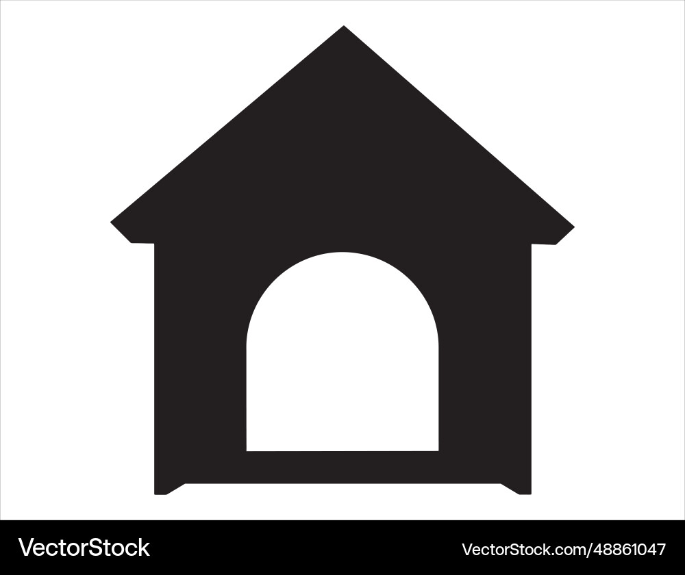Dog house silhouette art Royalty Free Vector Image