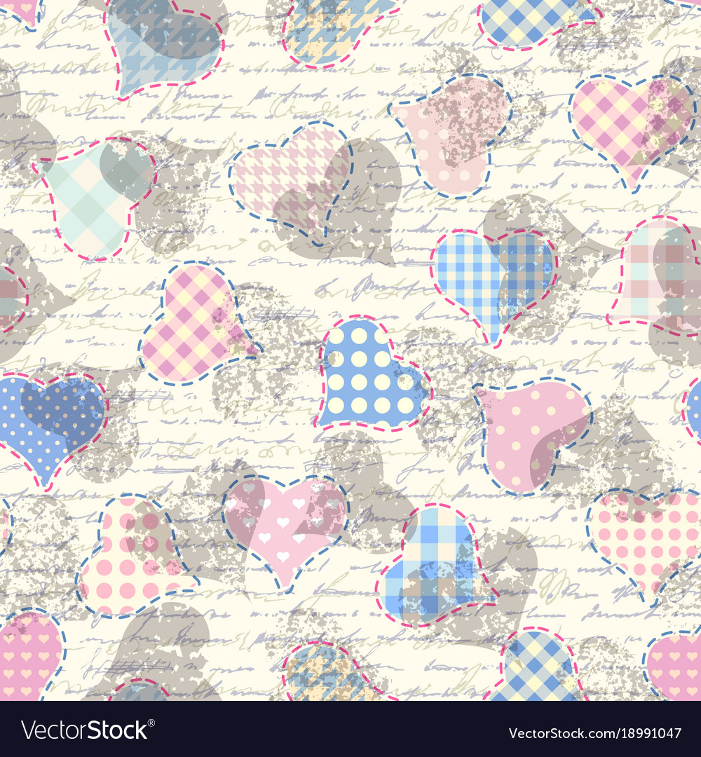 Geometric hearts pattern Royalty Free Vector Image