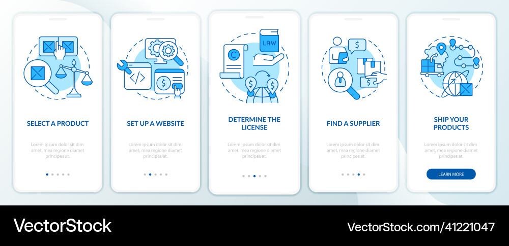 How to start export business blue onboarding Vector Image