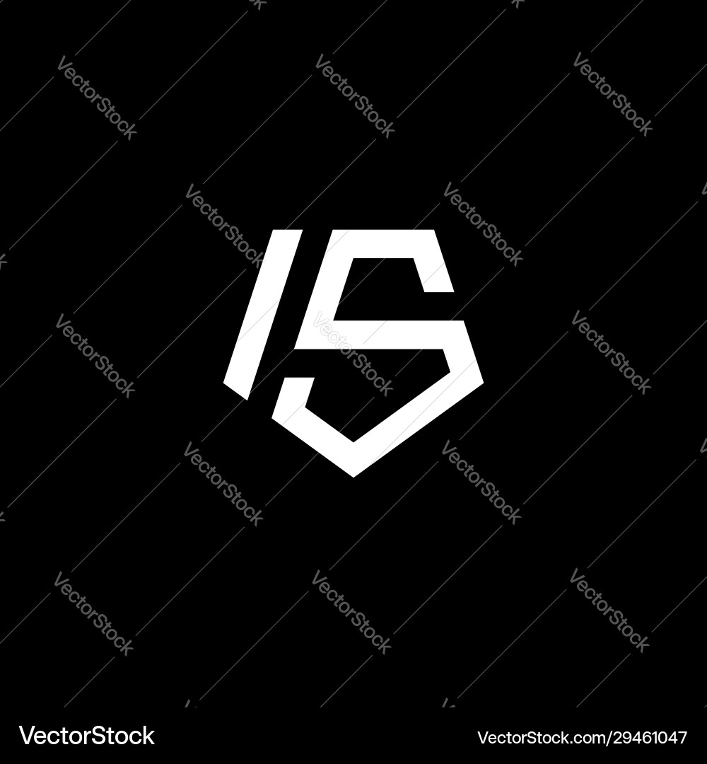 Initial letter is logo template with pentagonal Vector Image