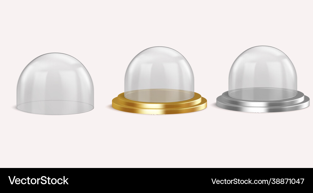 Realistic glass domes on isolated background Vector Image