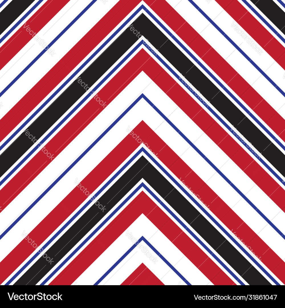 Red and blue chevron diagonal stripes seamless Vector Image