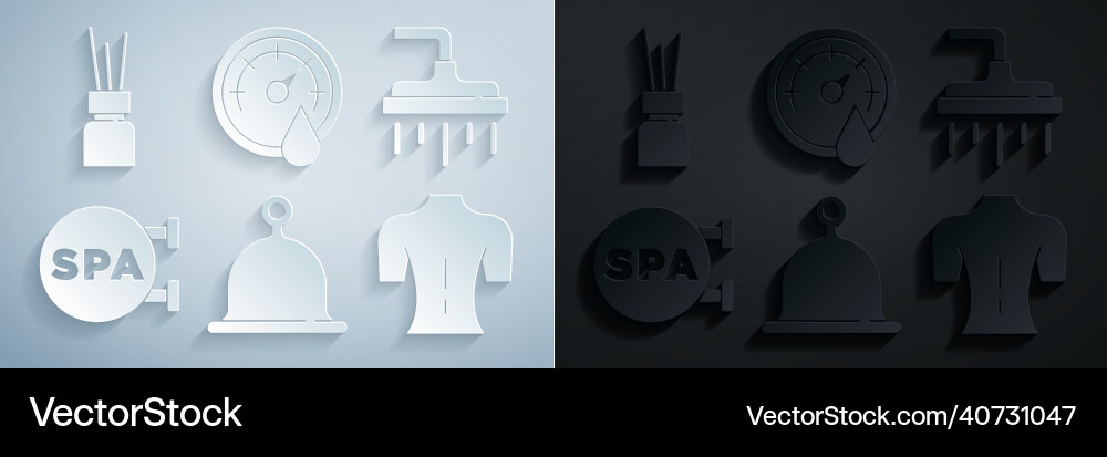 Set sauna hat shower head spa salon massage Vector Image