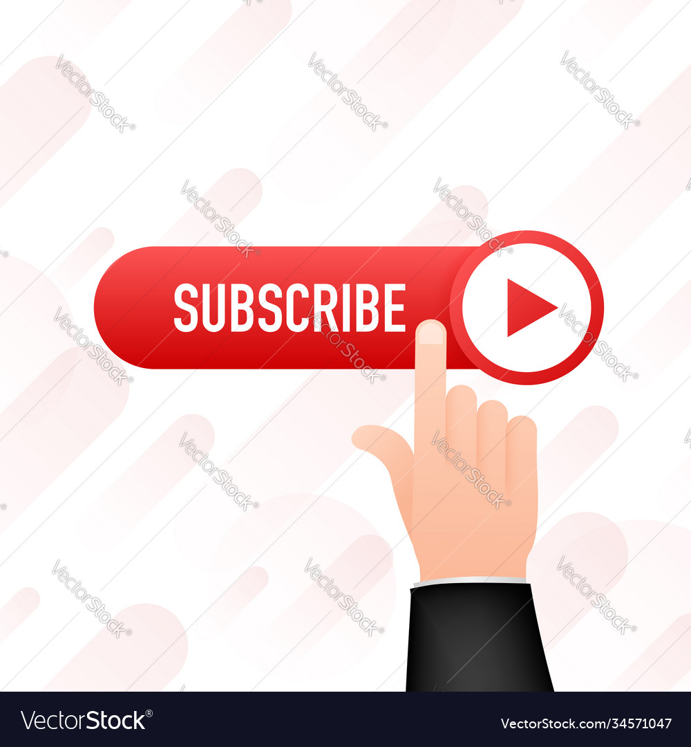 Subscribe button template with notification Vector Image