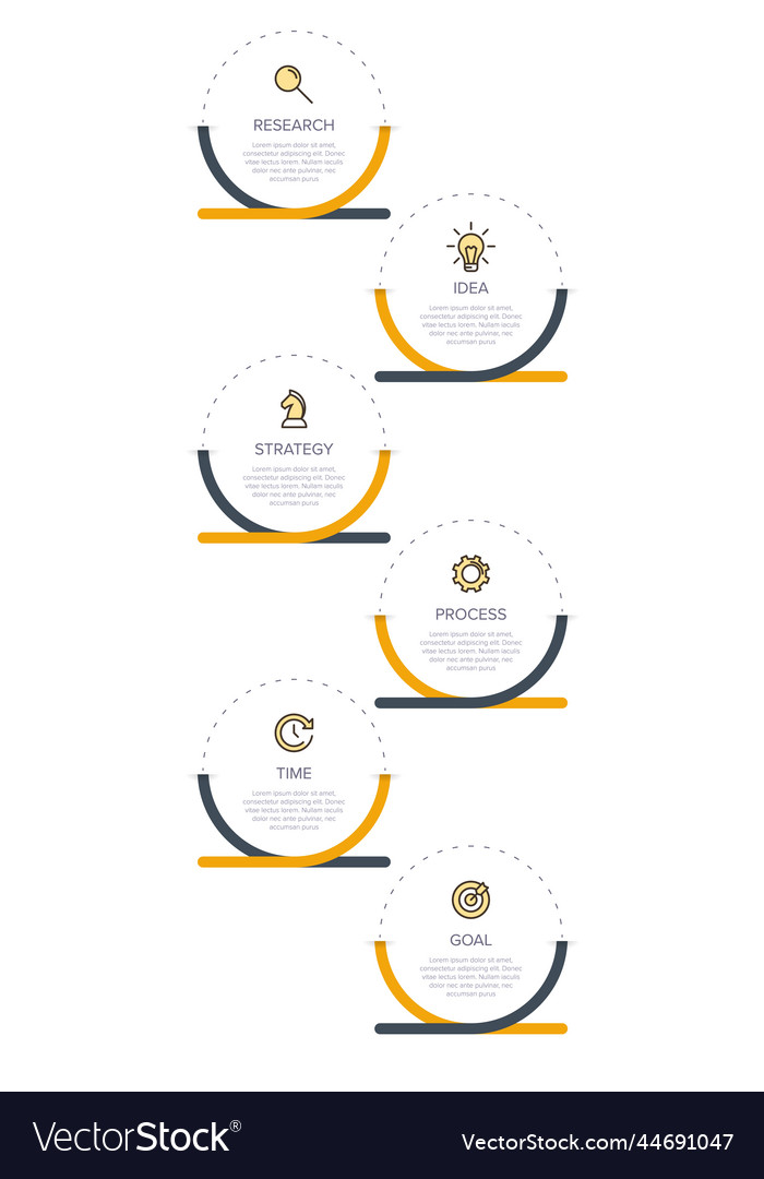 Vertical infographic design with icons and 6 Vector Image