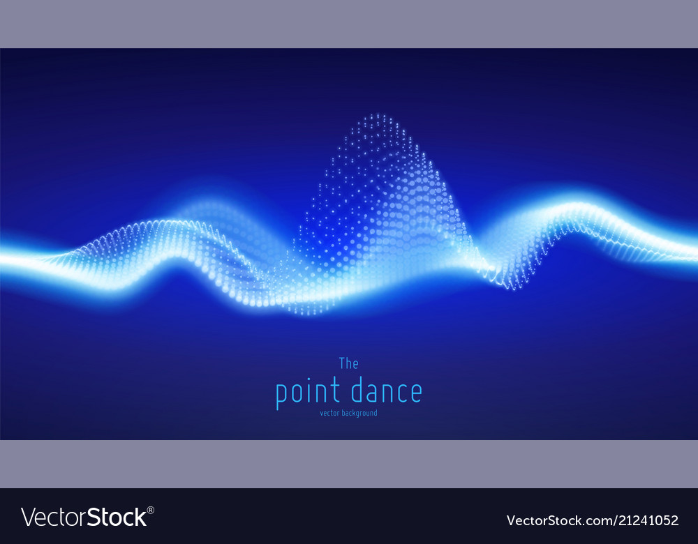 Abstract blue particle wave points array Vector Image
