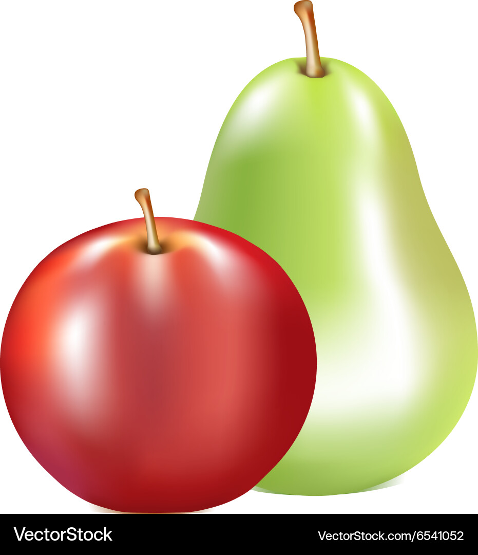 Apple and pear Royalty Free Vector Image - VectorStock