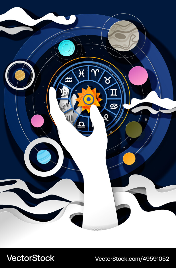 Astrology science creative paper-cut art style Vector Image