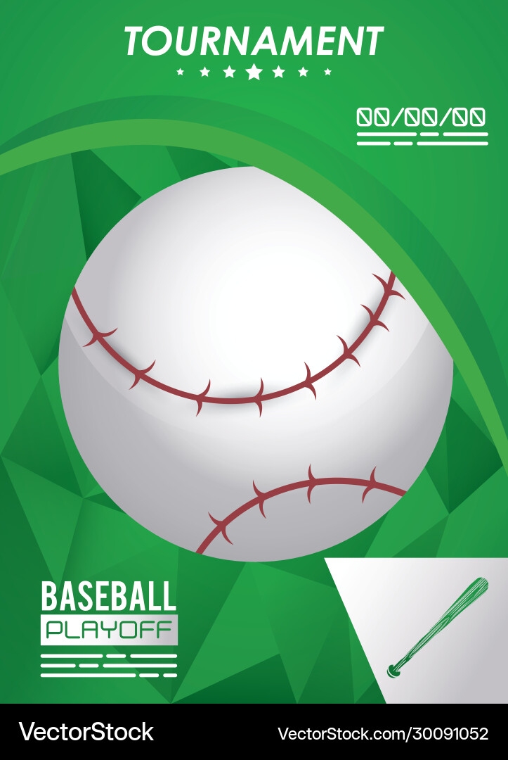 Baseball sport poster with ball Royalty Free Vector Image
