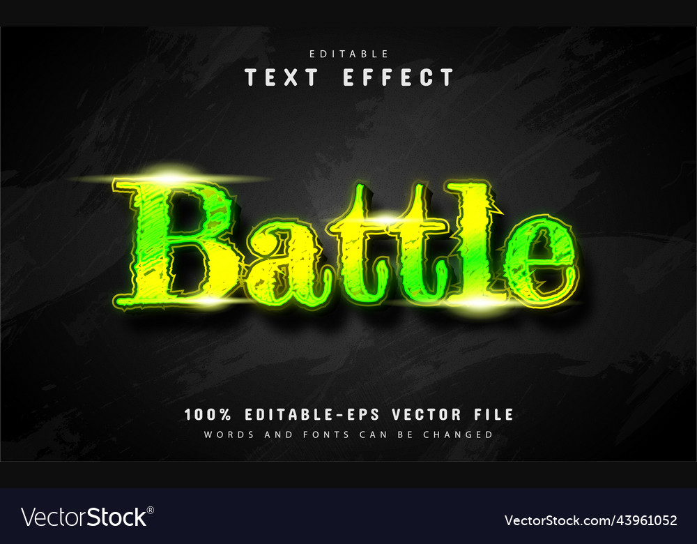 Battle text effect Royalty Free Vector Image - VectorStock