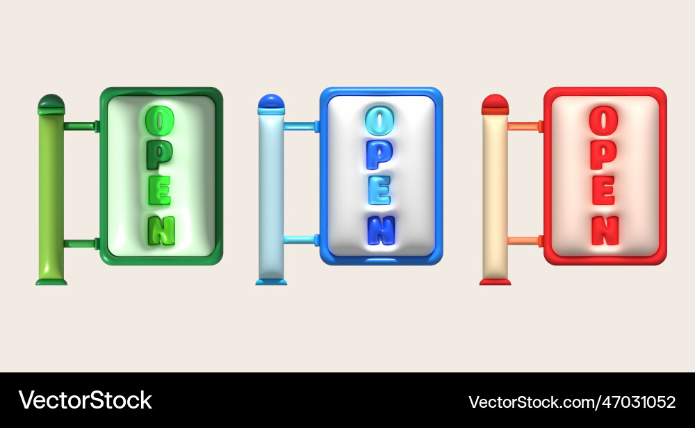 Business opening hours icon shop e-commerce 3d Vector Image