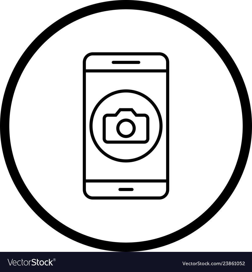 Camera mobile application icon Royalty Free Vector Image