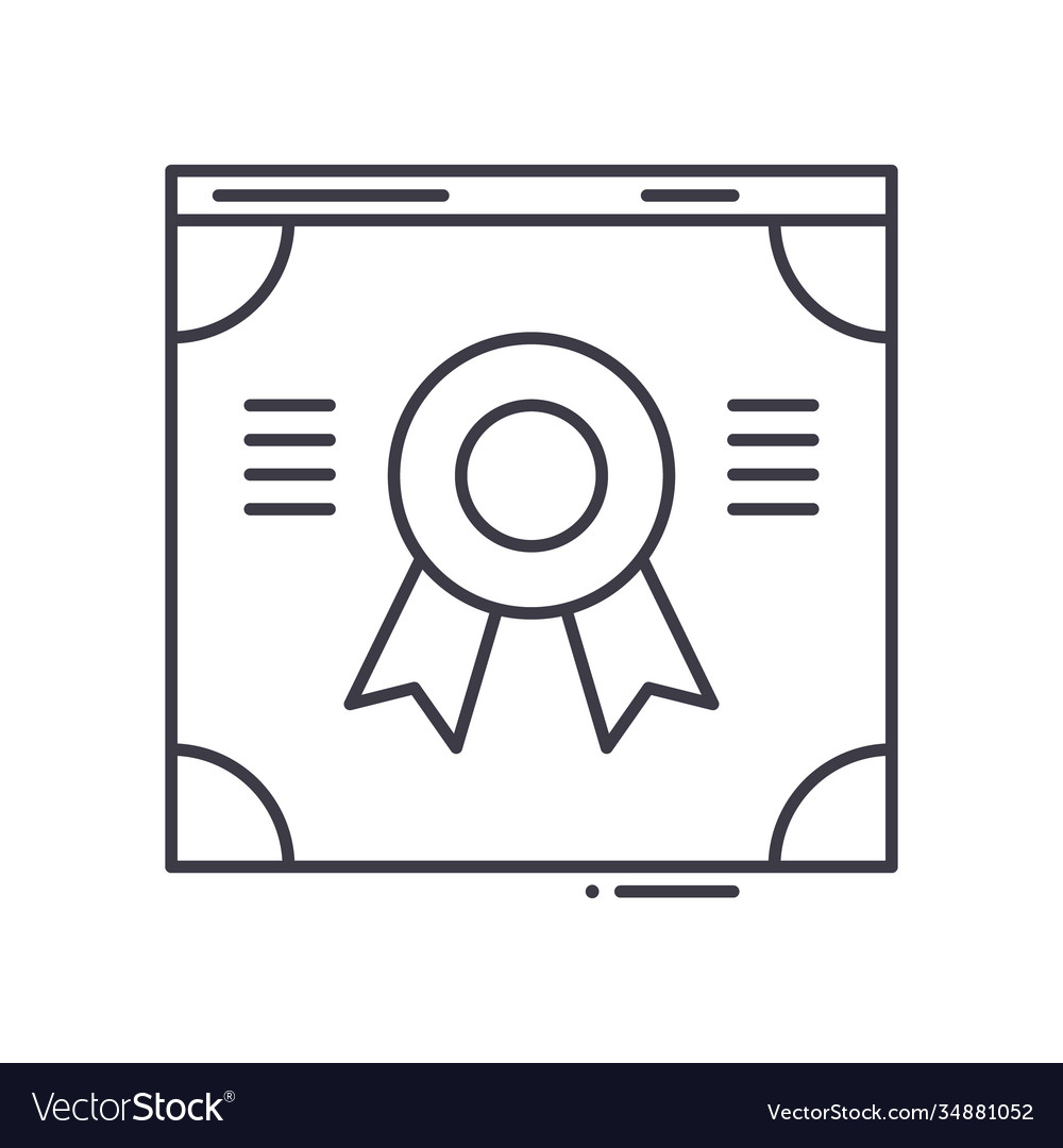 Certification icon linear isolated Royalty Free Vector Image