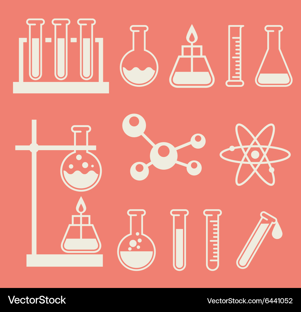 Chemical laboratory equipment - test tubes Vector Image