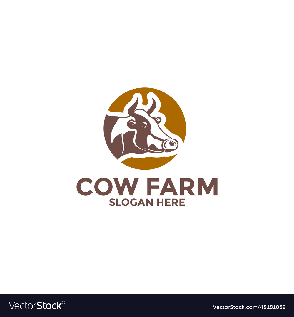 Cow farm logo design template livestock Royalty Free Vector