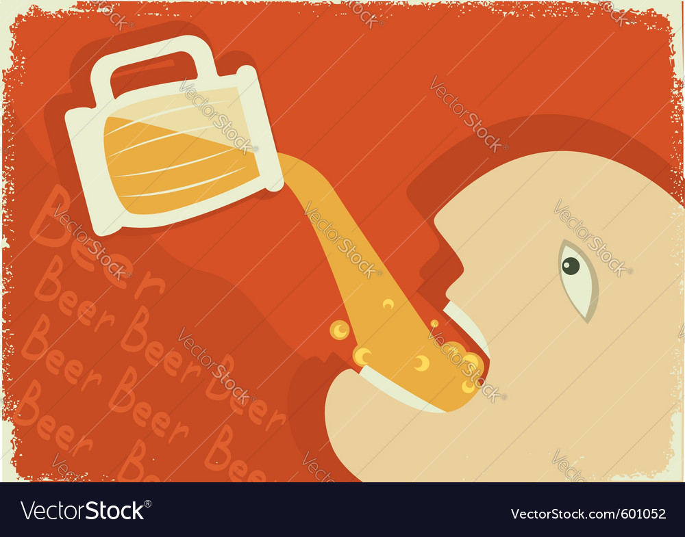Drinking beer Royalty Free Vector Image - VectorStock