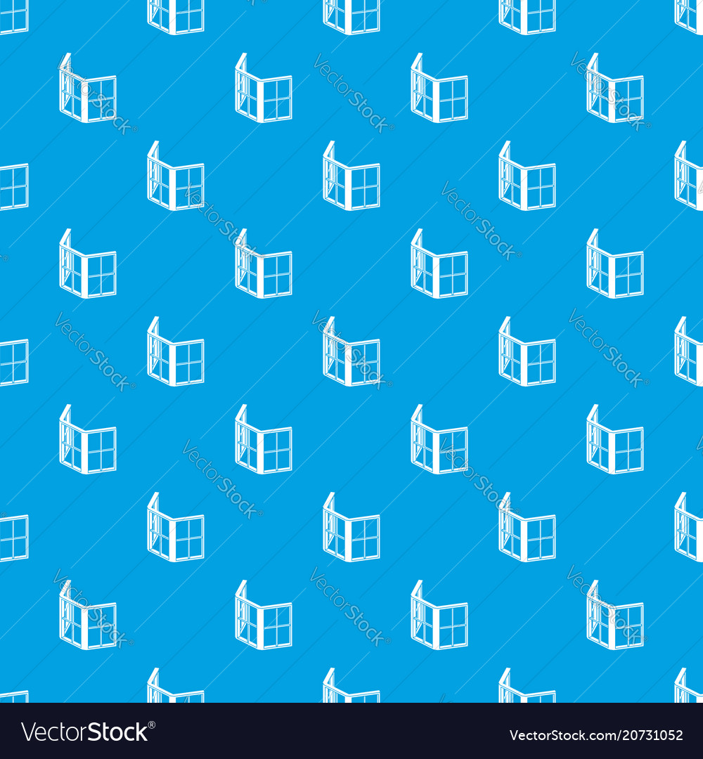 Facade window frame pattern seamless blue Vector Image