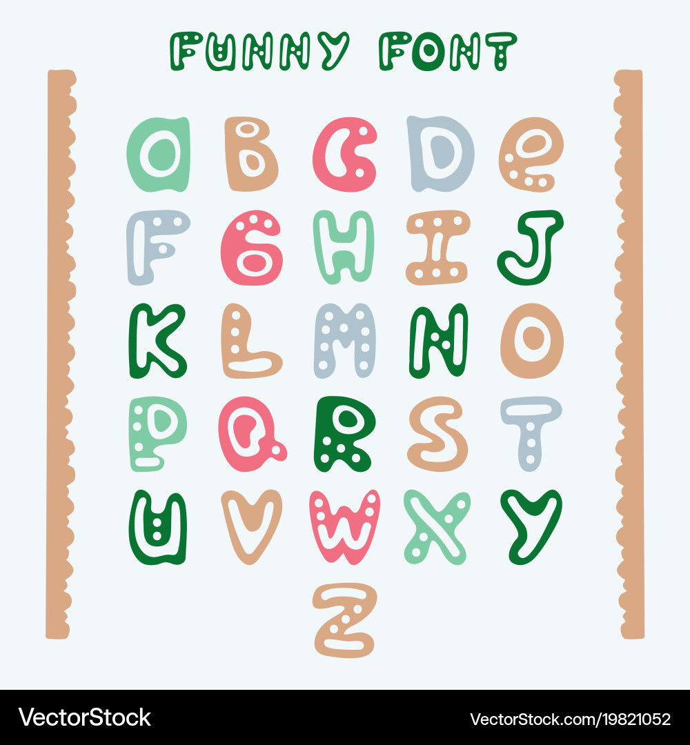 Funny hand-drawn english alphabet Royalty Free Vector Image