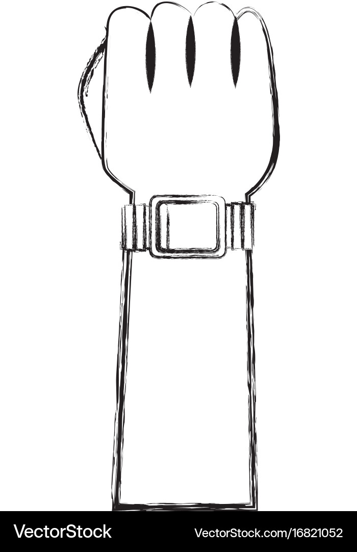 Hand with wristle watch isolated icon Royalty Free Vector