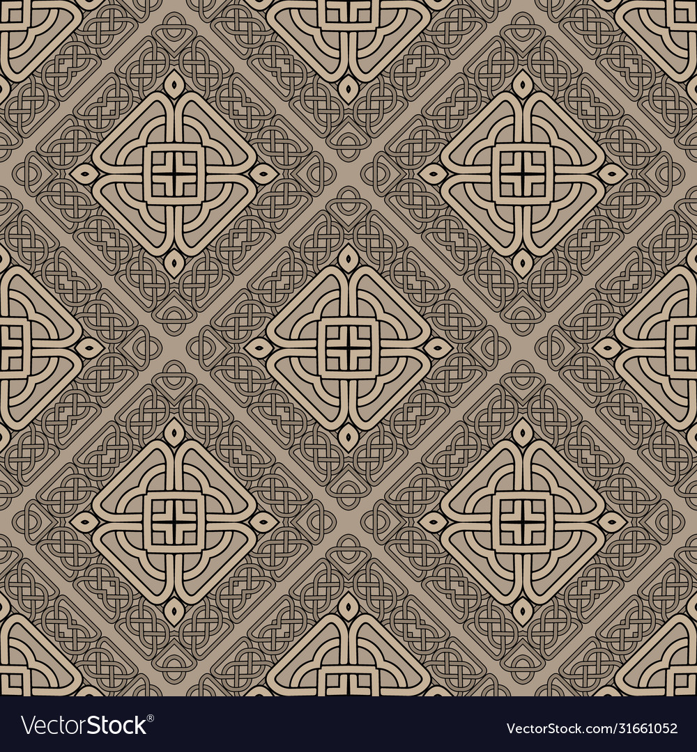 Lines seamless pattern celtic ornament repeat Vector Image