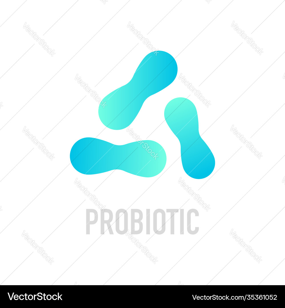 Probiotics icon contains badge logo Royalty Free Vector