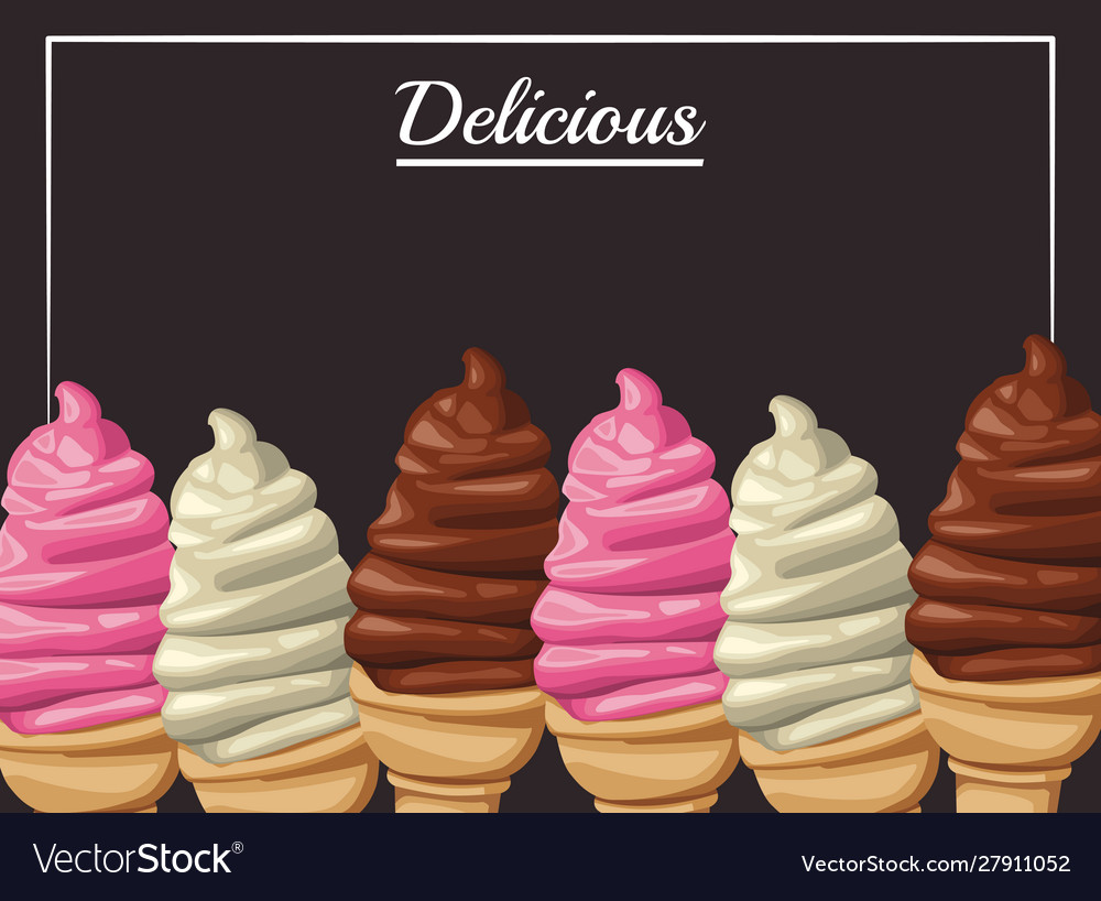 Soft serve ice cream cones Royalty Free Vector Image