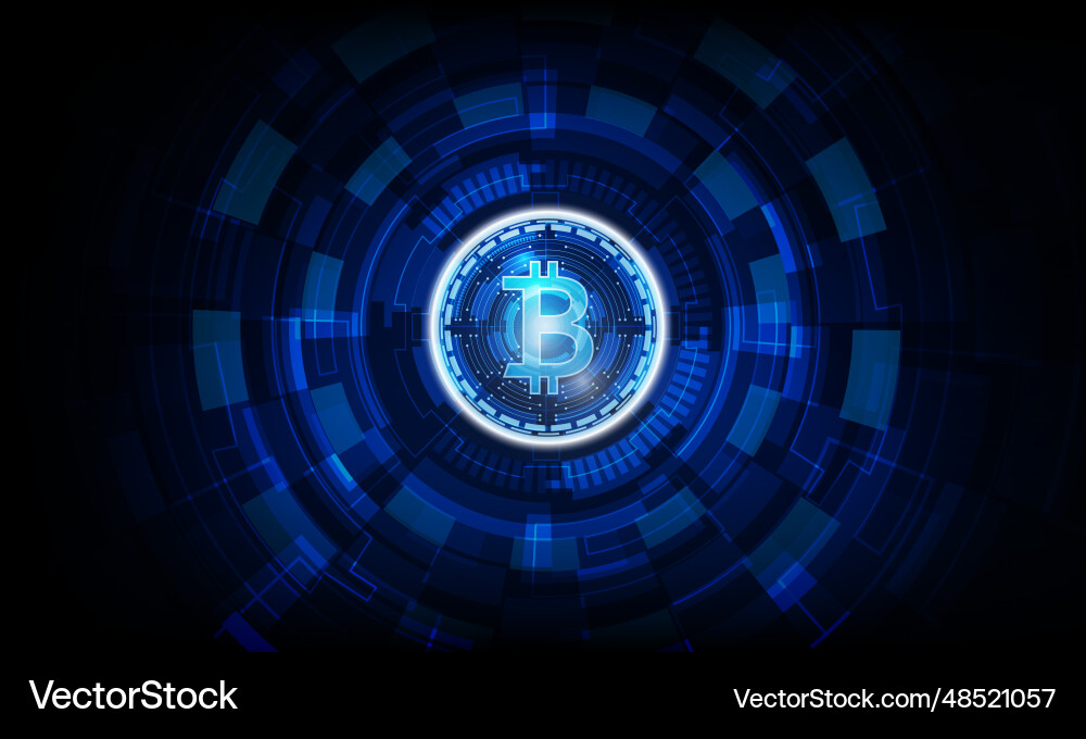 Abstract technical graph of bitcoin in futuristic Vector Image