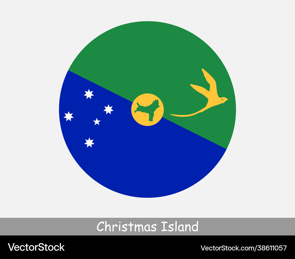 Christmas island round circle flag Royalty Free Vector Image