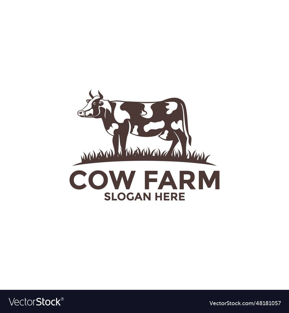 Cow farm logo design template livestock Royalty Free Vector