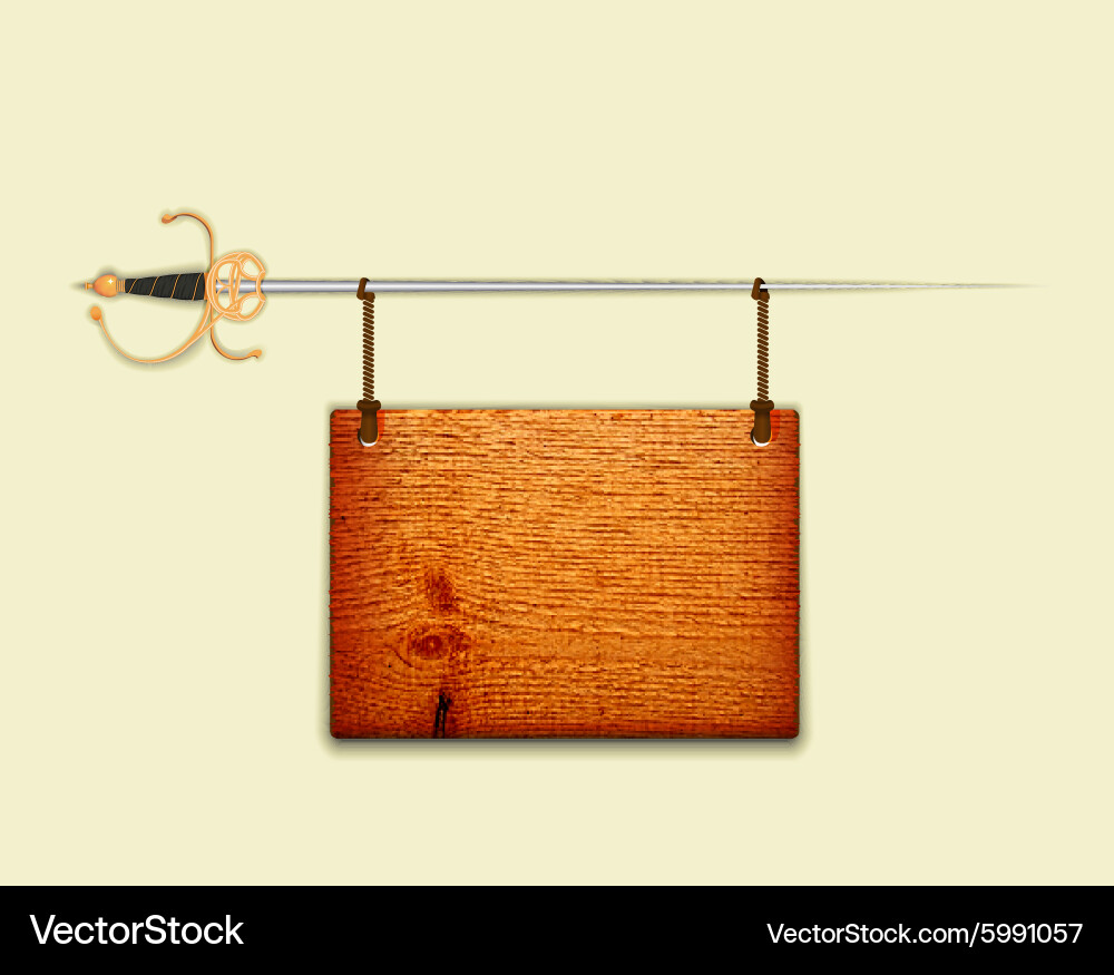 Sword and board as a sign for store Royalty Free Vector